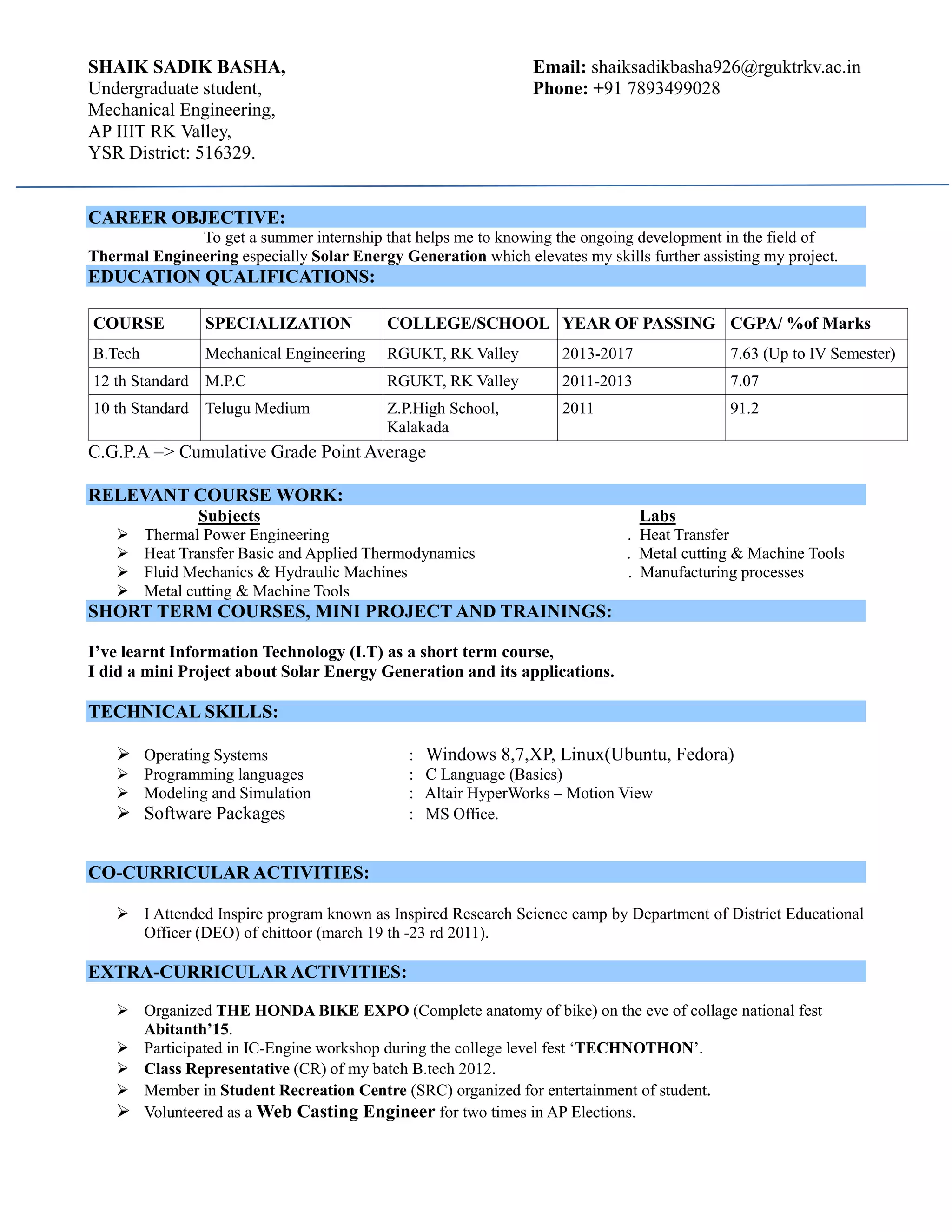 Sadik Resume | PDF