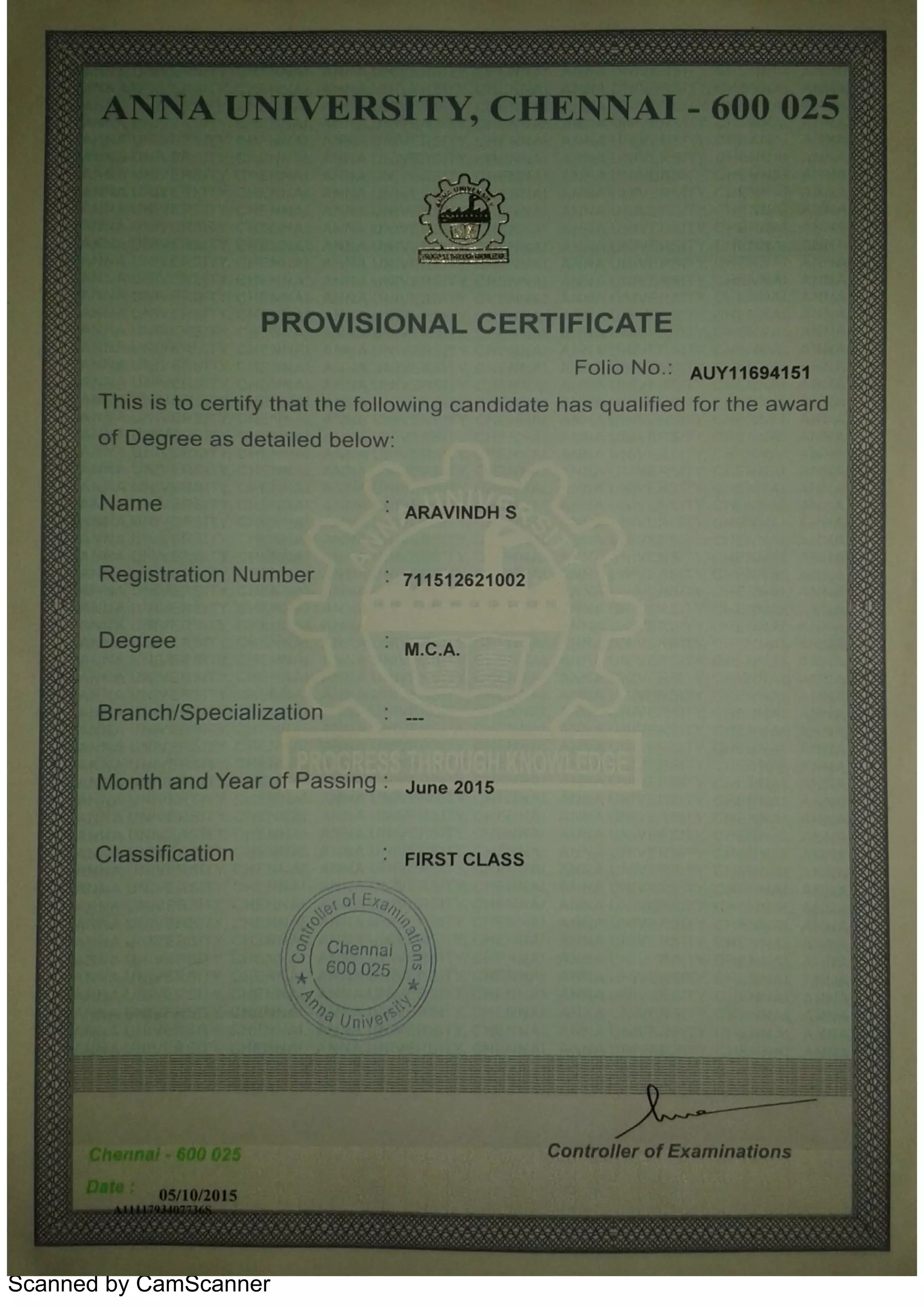 Provisional Certificate | PDF