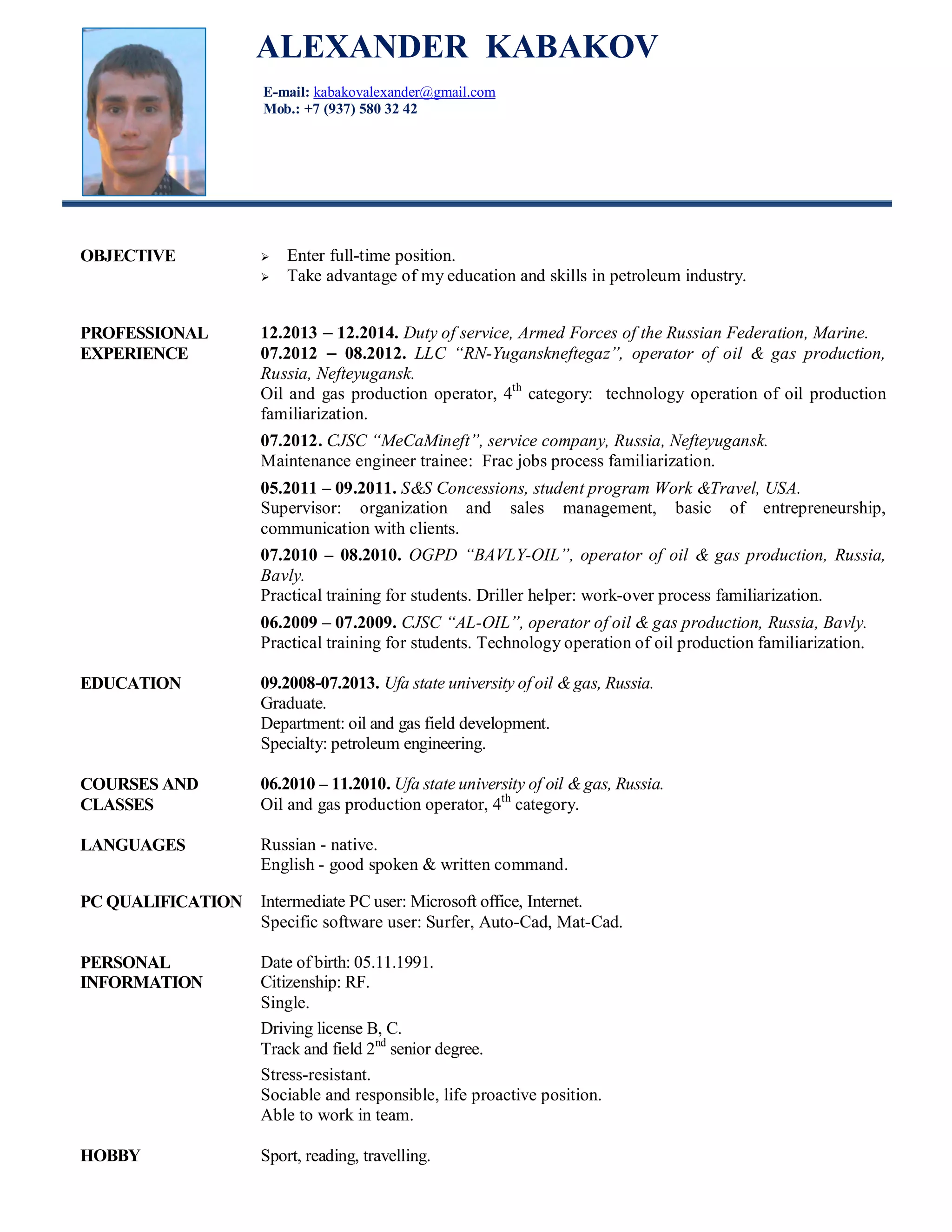 Alexander Kabakov_ CV_ENG_2015 | PDF