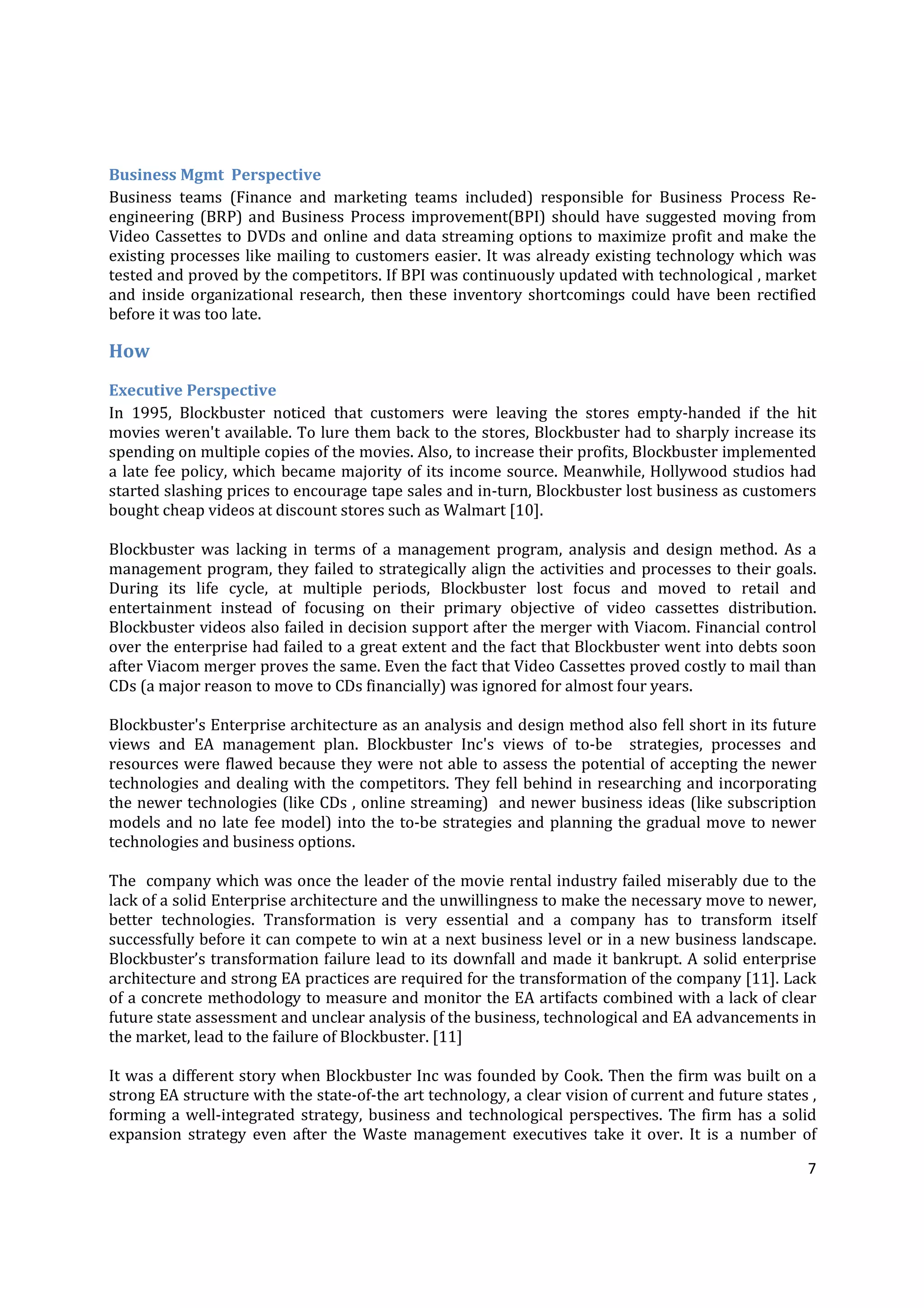 Blockbuster Videos - Failure Case study v4.0 | PDF