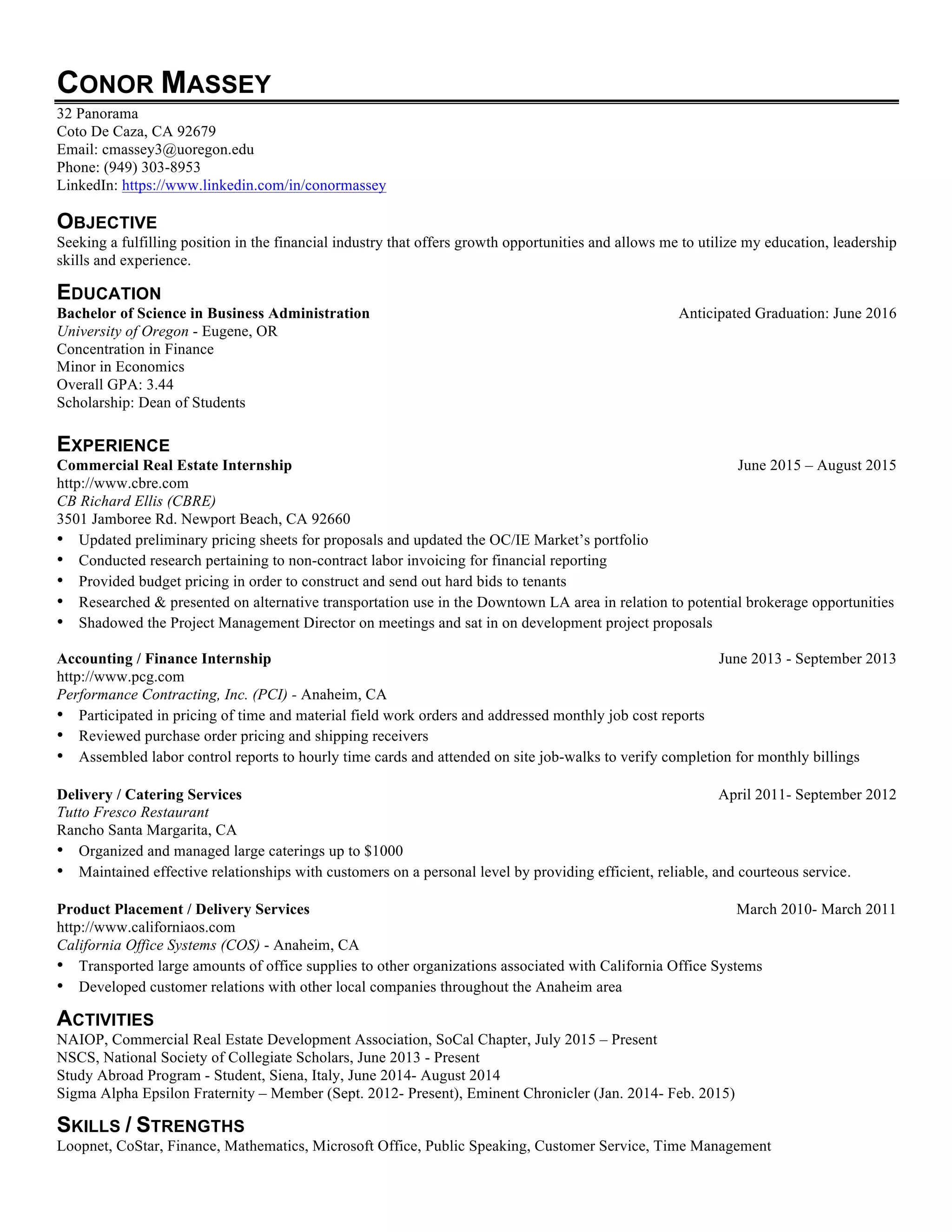 Massey 2016 Resume | PDF