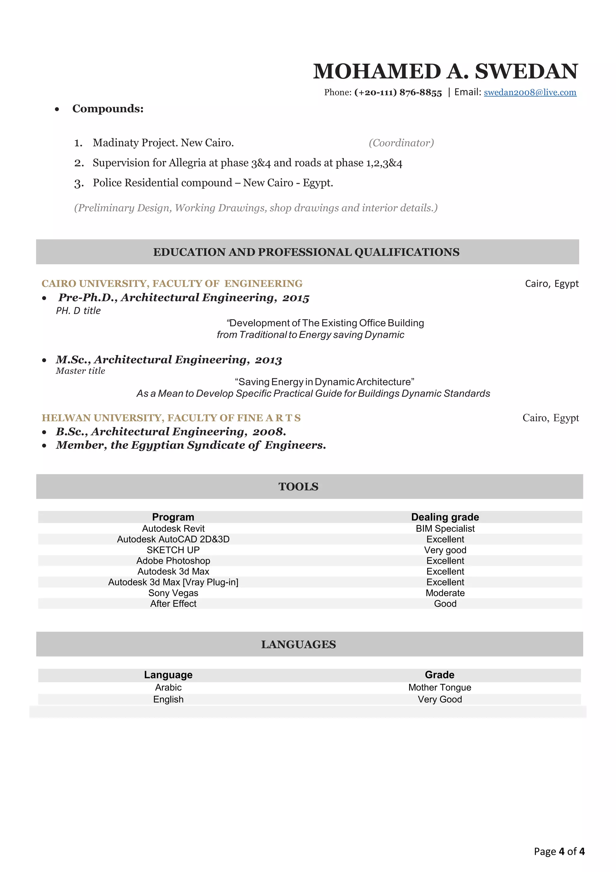 Mohamed A Swedan Resume | PDF