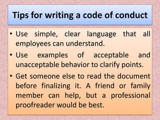 Code of Conduct in Business | PPTX
