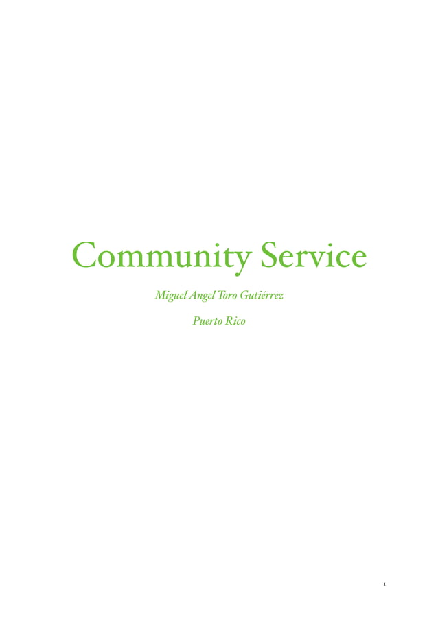 COMMUNITY SERVICE | PDF