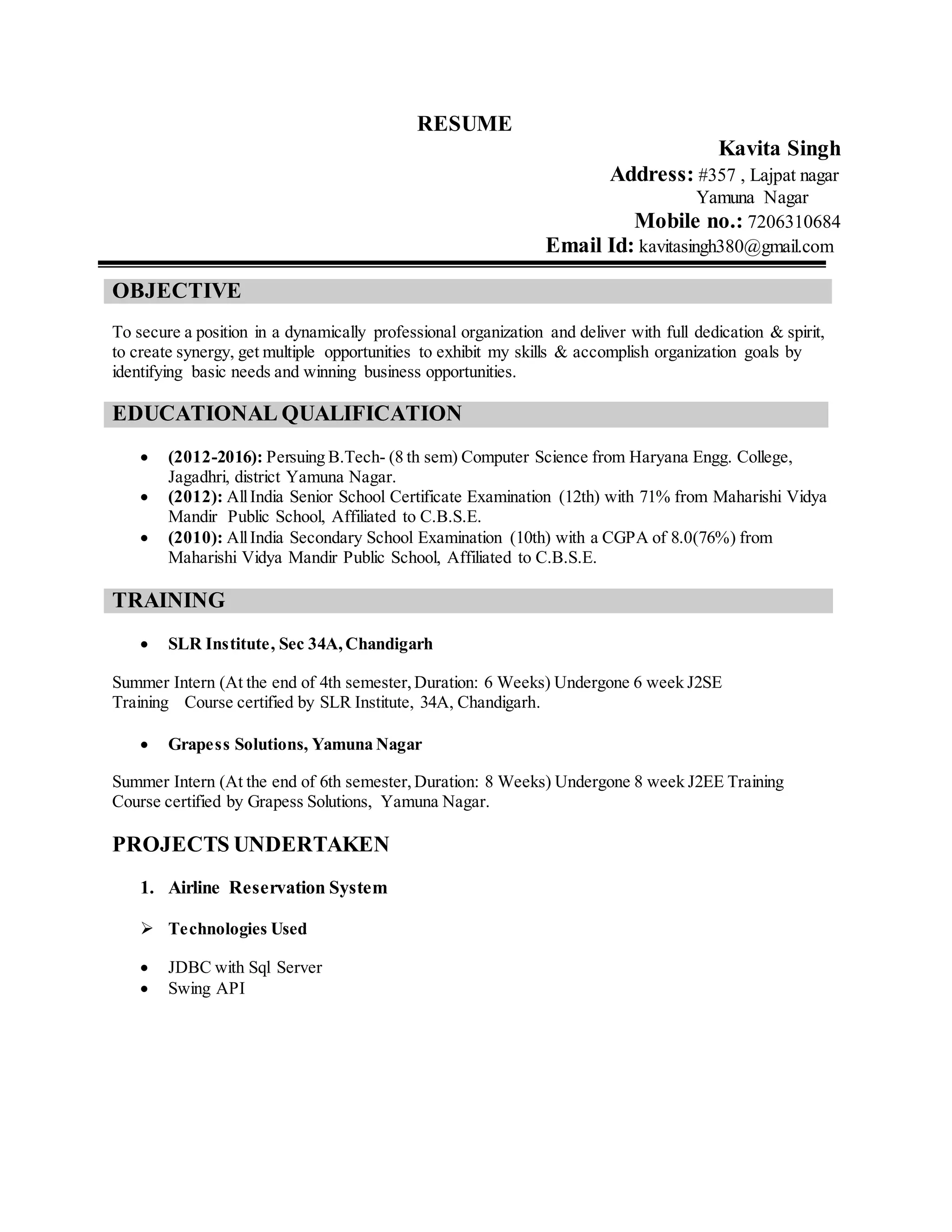 Resume_kavita | DOCX