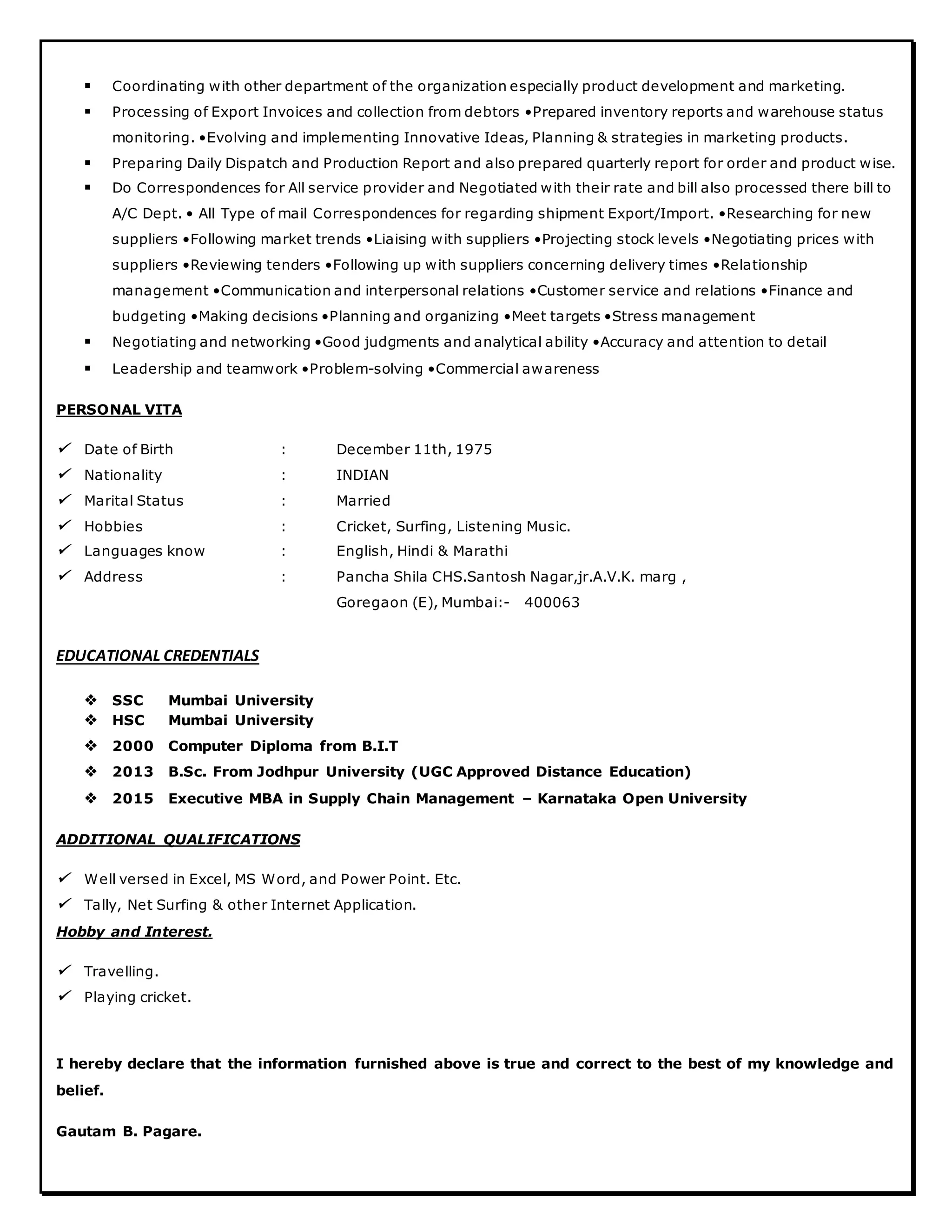 Resume Gautam New | DOCX