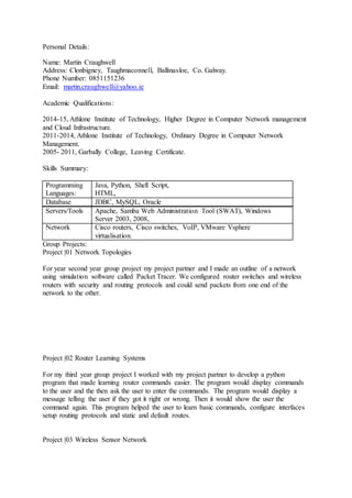 linkinCVMartin Craughwell | DOCX