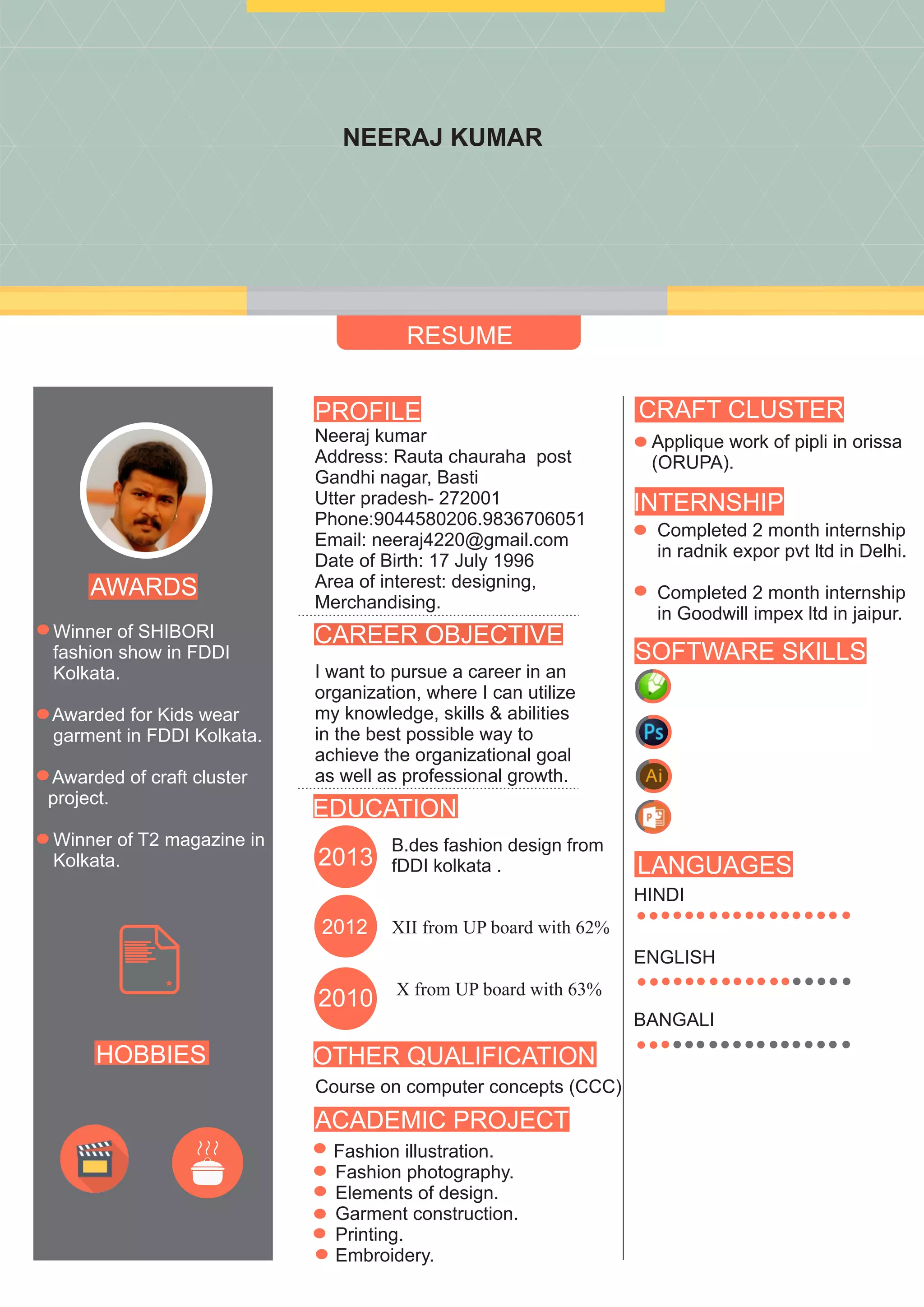 Creative CV of neeraj kumar | PDF