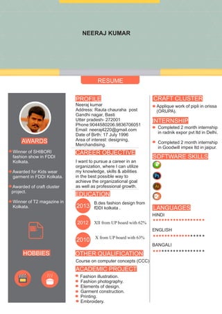 Creative CV of neeraj kumar | PDF