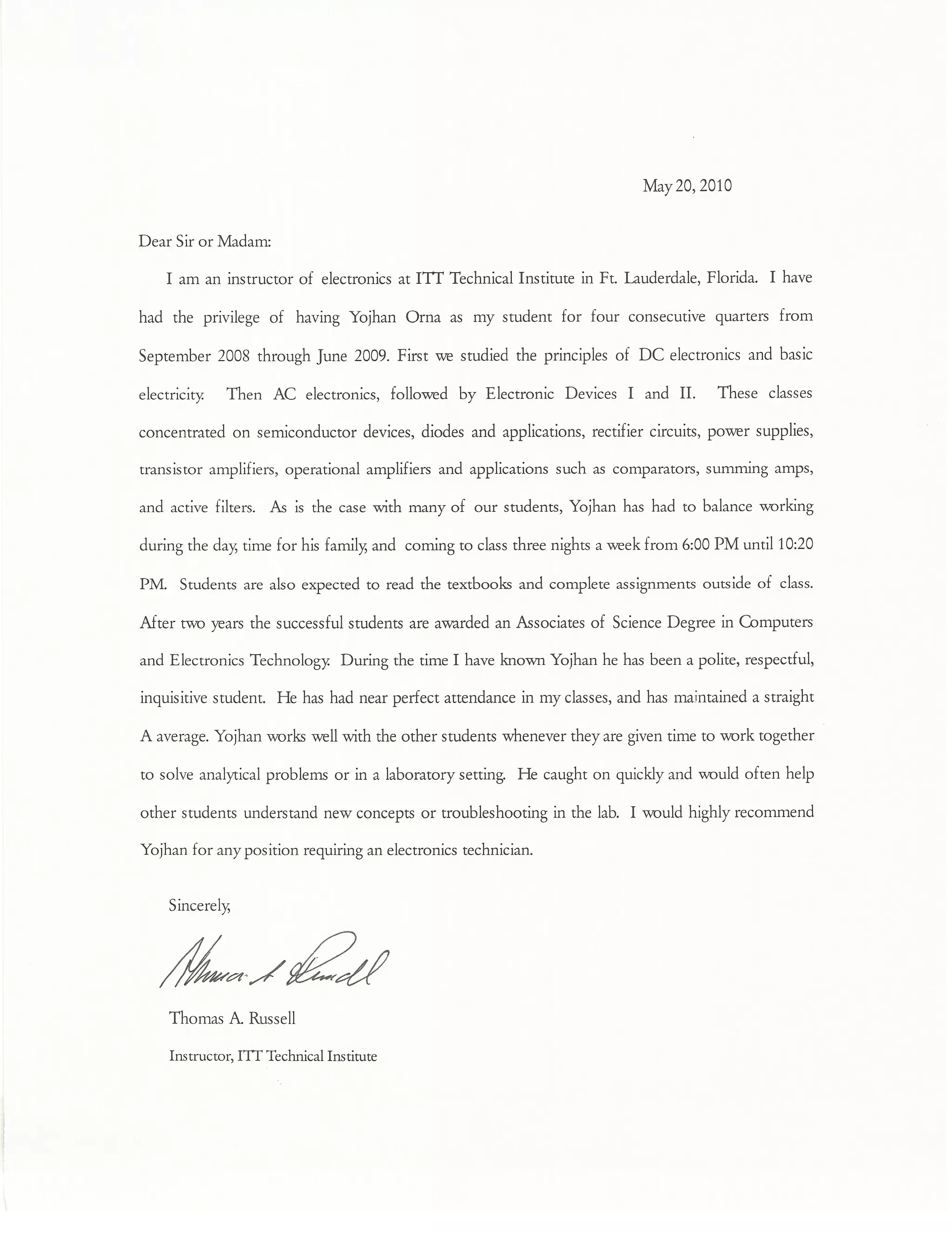 School letter of recommendation | PDF