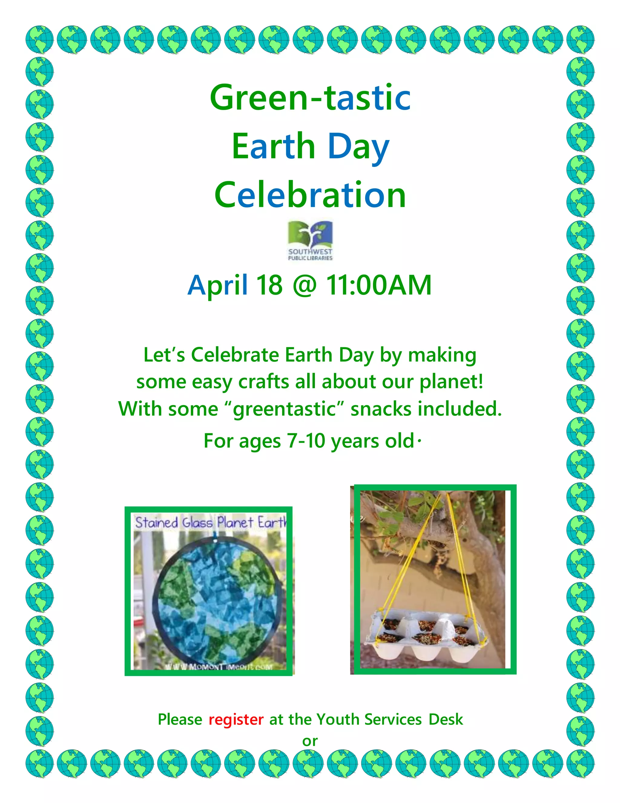 Stained Glass Planet Earth Craft Flyer Pdf