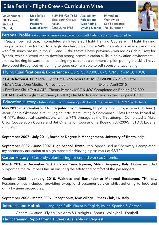 Elisa Perini Curriculum Vitae pdf | PDF | Air Travel | Travel Type