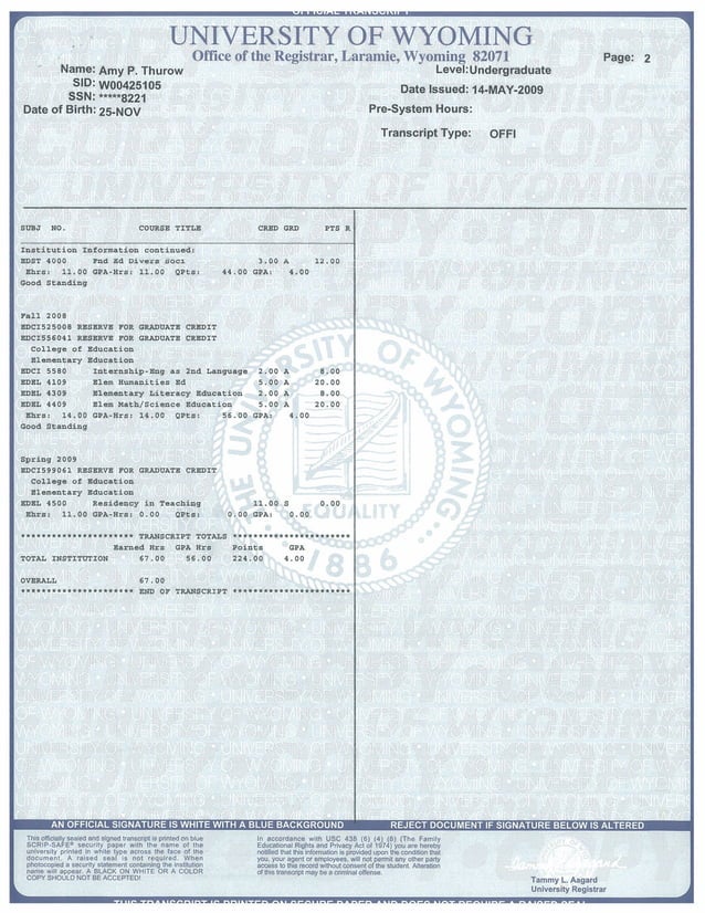 UW_Transcript_Thurow | PDF