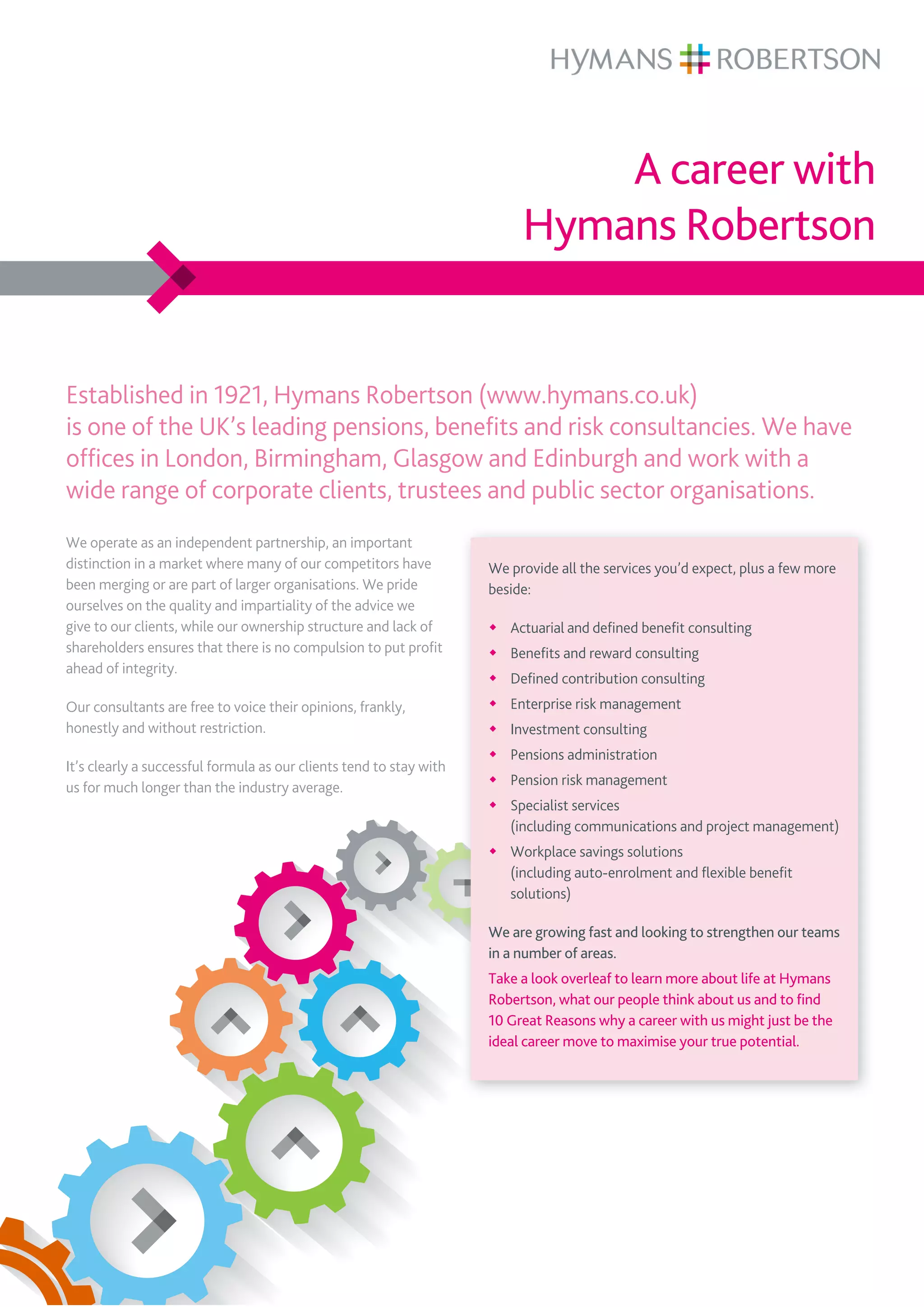 10 Reasons to Join Hymans | PDF