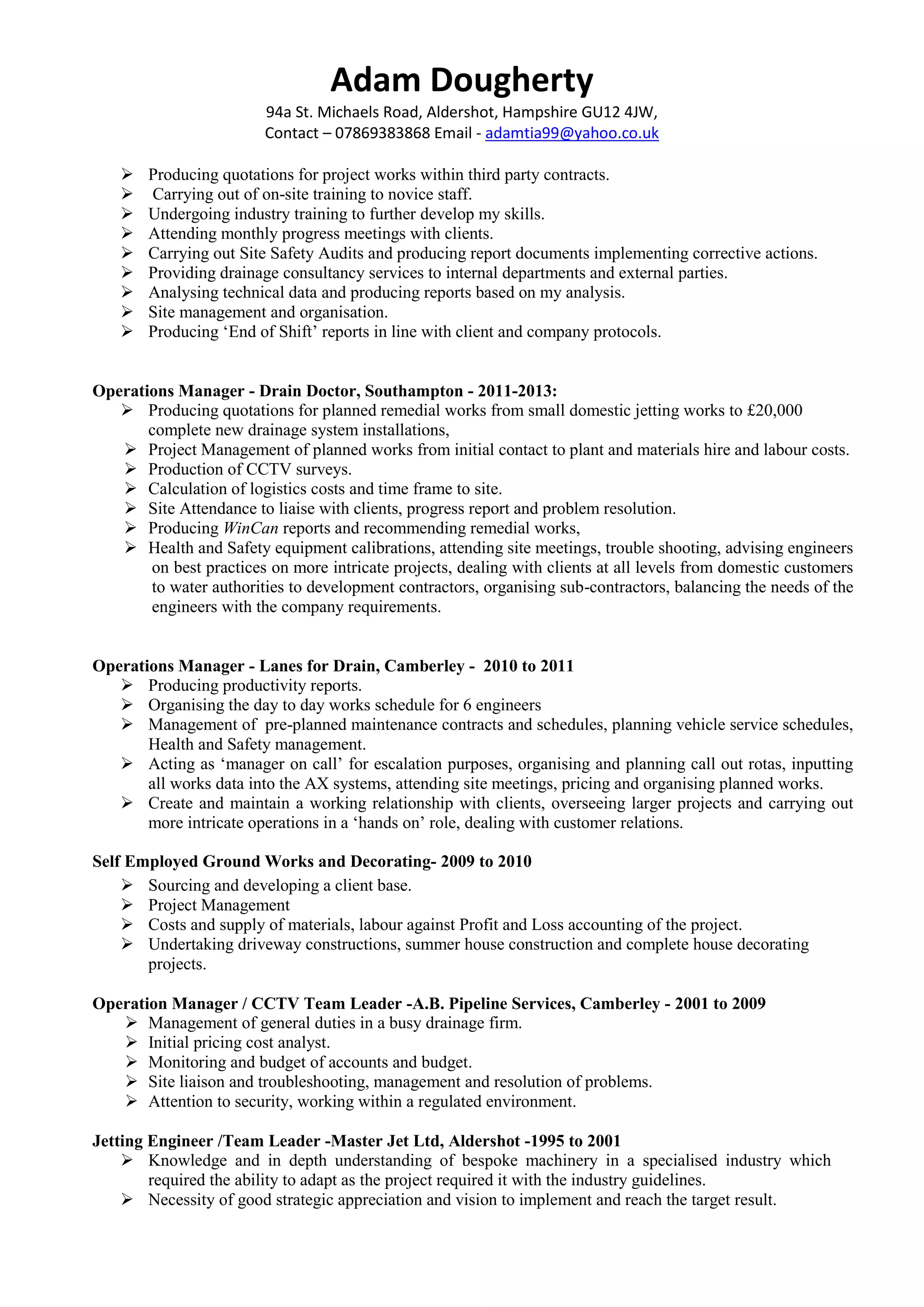 CV Adam Dougherty CV new PDF | PDF