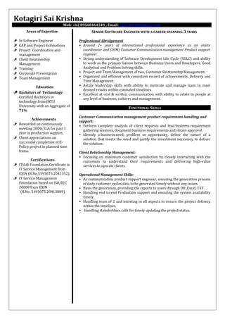 Sai Krishna_Resume | PDF