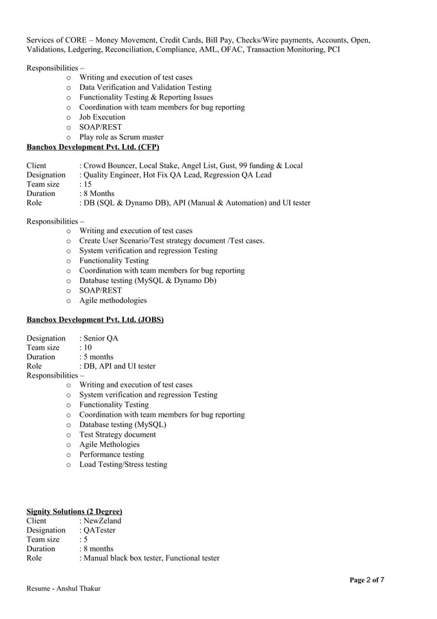 Resume_Qa_anshul | DOC | Operating Systems | Computer Software and Applications