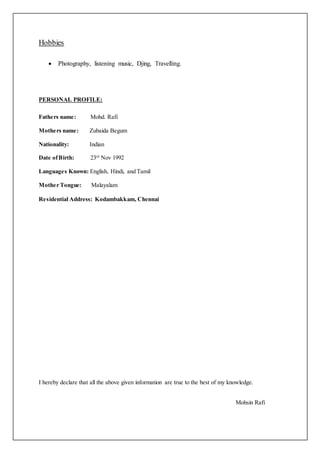 Mohsin Rafi res | DOCX