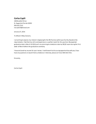 COVER LETTER CARLOS CAPILI | PDF