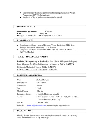 CURRICULUM_VITAE-suhas[1] | DOC