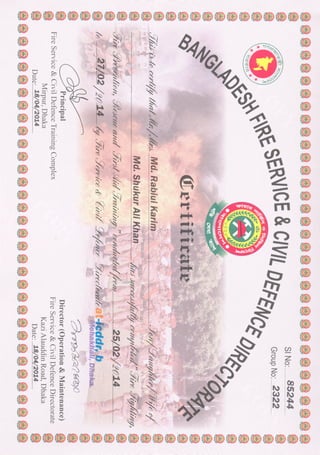 Fire Training Certificate | PDF