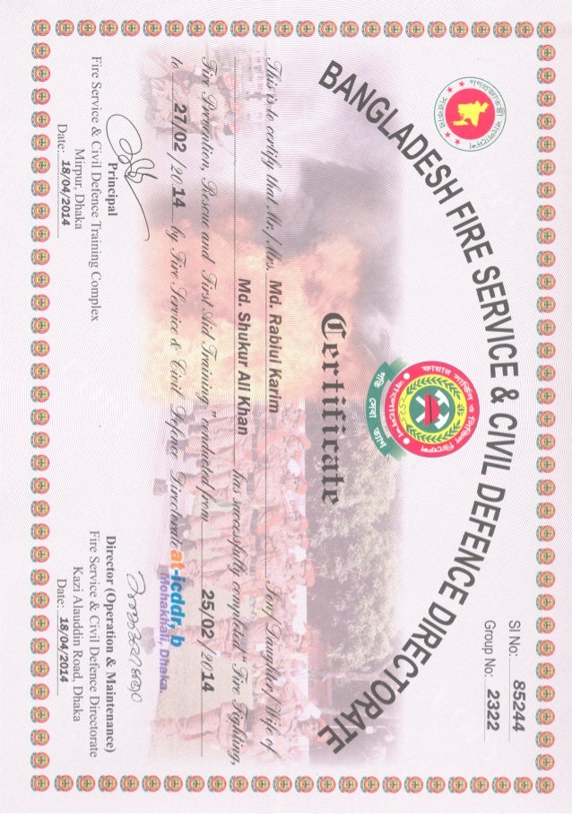 Fire Training Certificate fire-training-certificate
