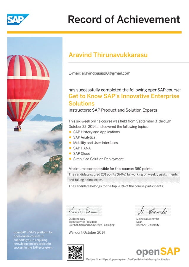 introsap1-RecordOfAchievement | PDF