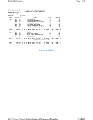 Student Transcript sscc2 | PDF