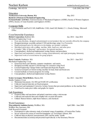 Noelani Karlson - Resume 2015 | DOCX