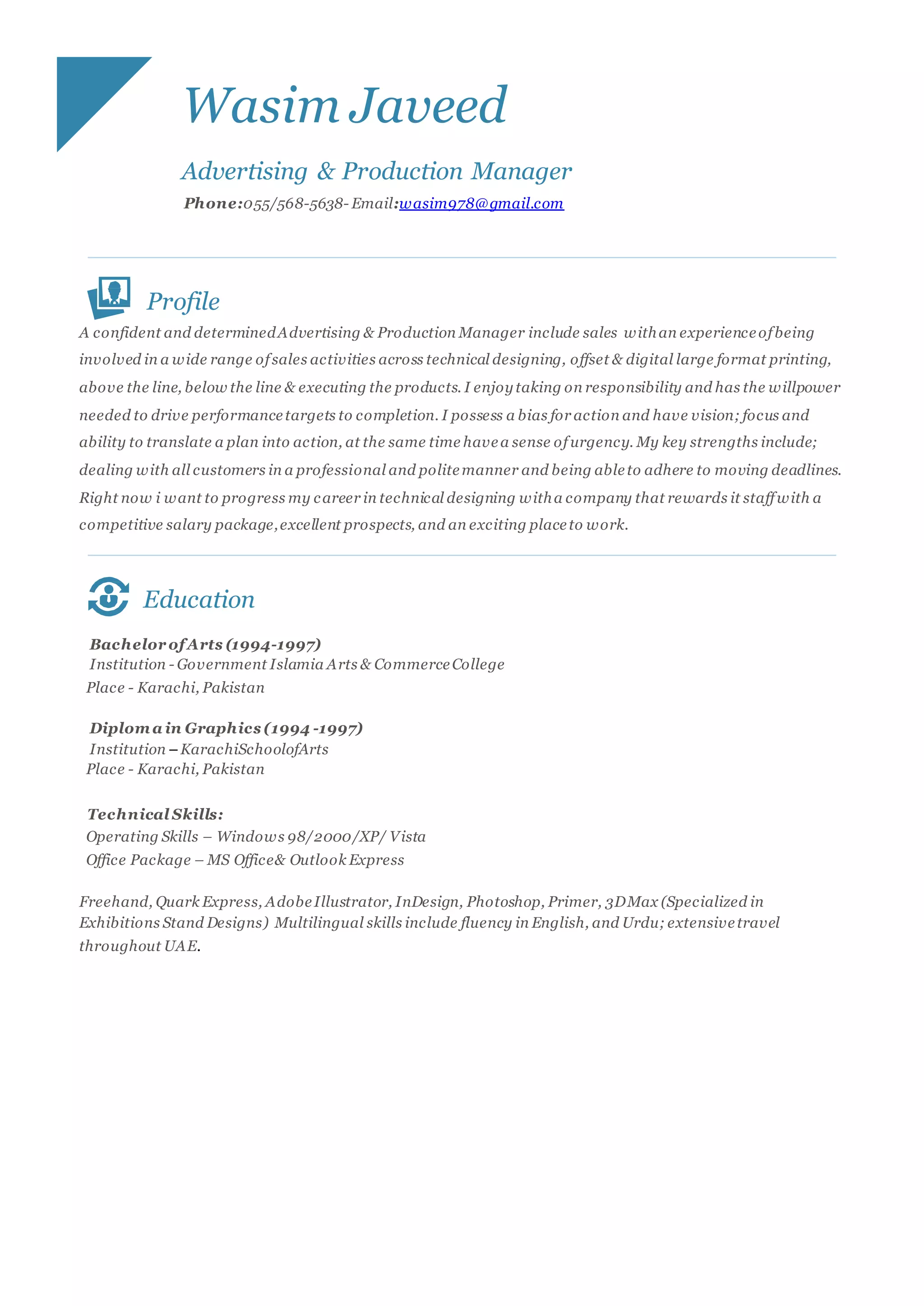 Wasim Resume Pdf