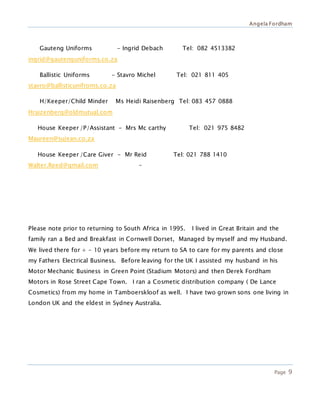 Angela Fordham Resume 2015 Current | PDF