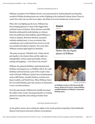 The rise of party planner AJ Williams - Style - The Boston Globe | PDF