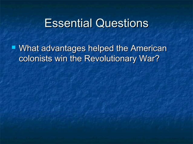 6d colonial advantages | PPT