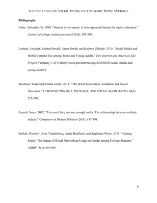 Social Media & Academic Acheivement- Group Research Proposal | PDF