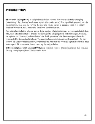 DPSK(Differential Phase Shift Keying) transmitter and receiver | DOC ...