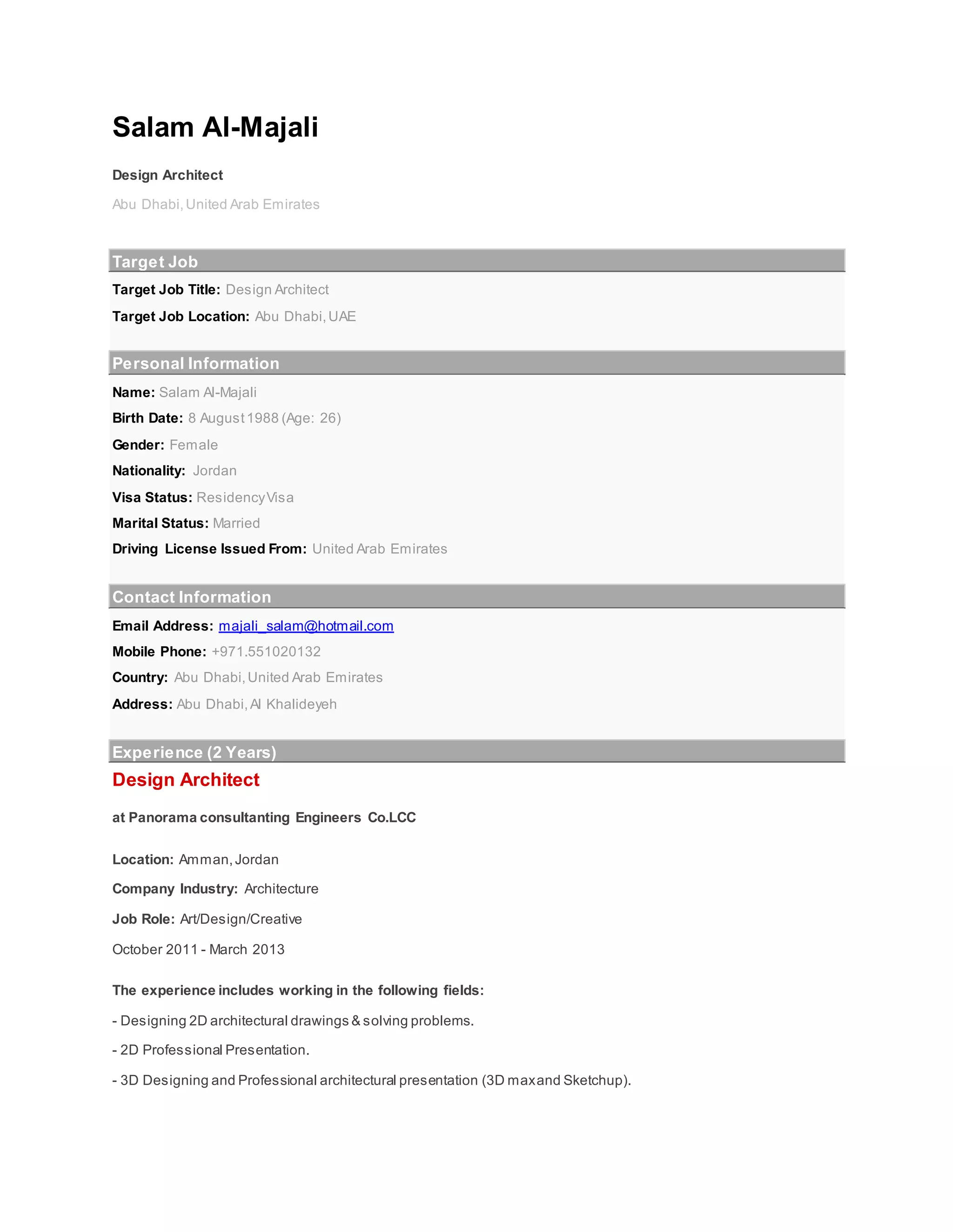 Salam S. Al-Majali C.V | DOCX