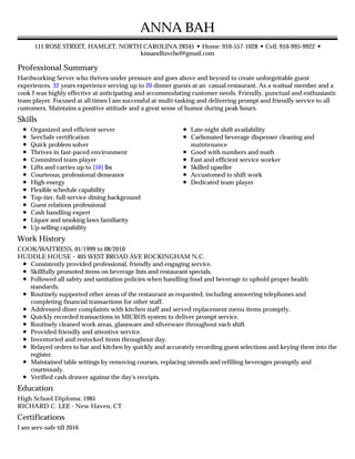 ANNA BAH Resume 1 | PDF | Bars & Restaurants | Attractions