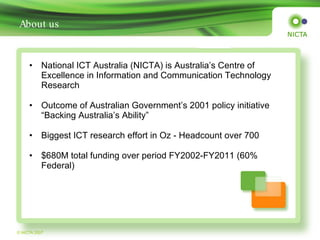 Dean Economou - NICTA Overview | PPT