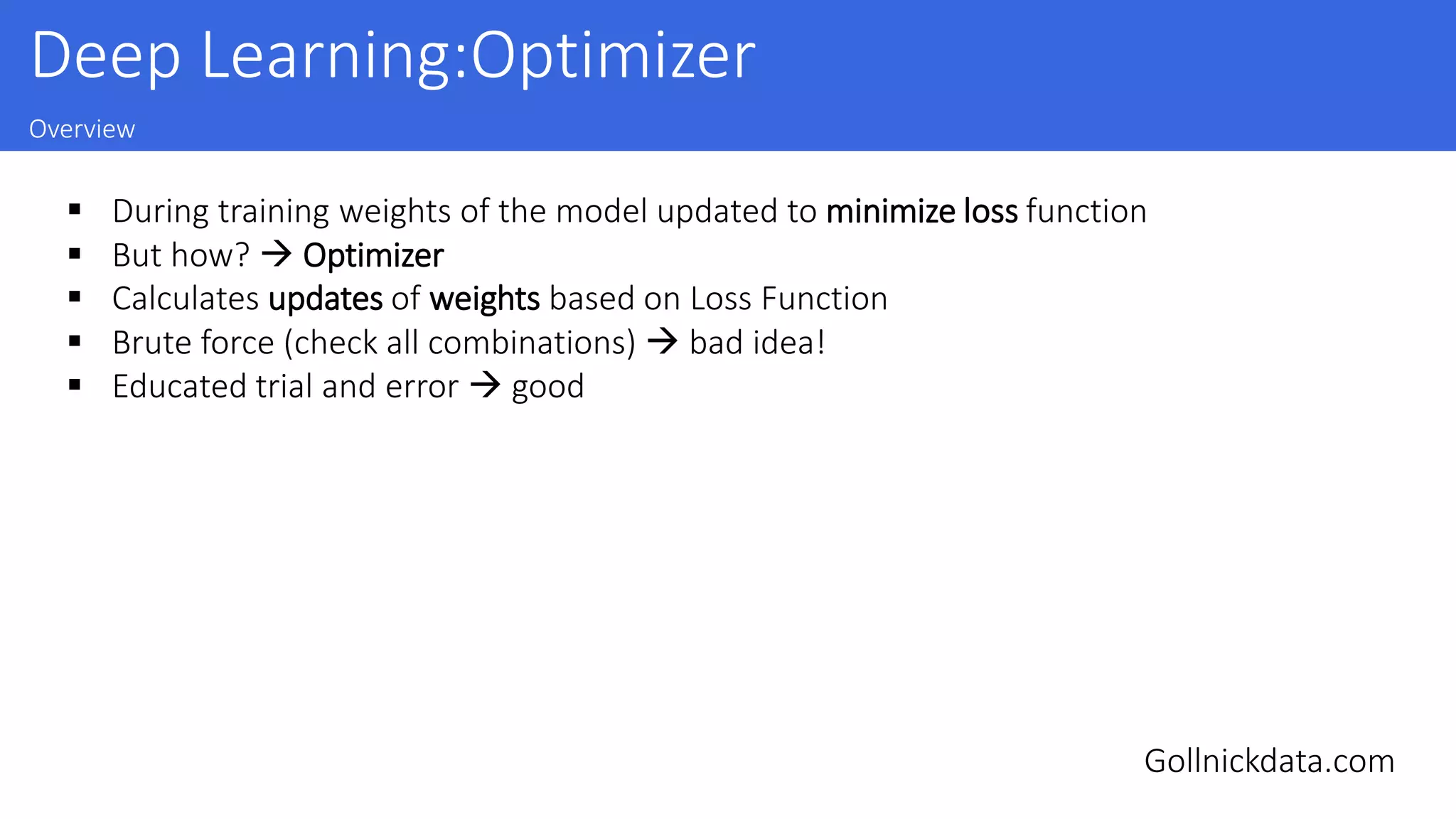 Deep Learning: Optimizer | PPTX