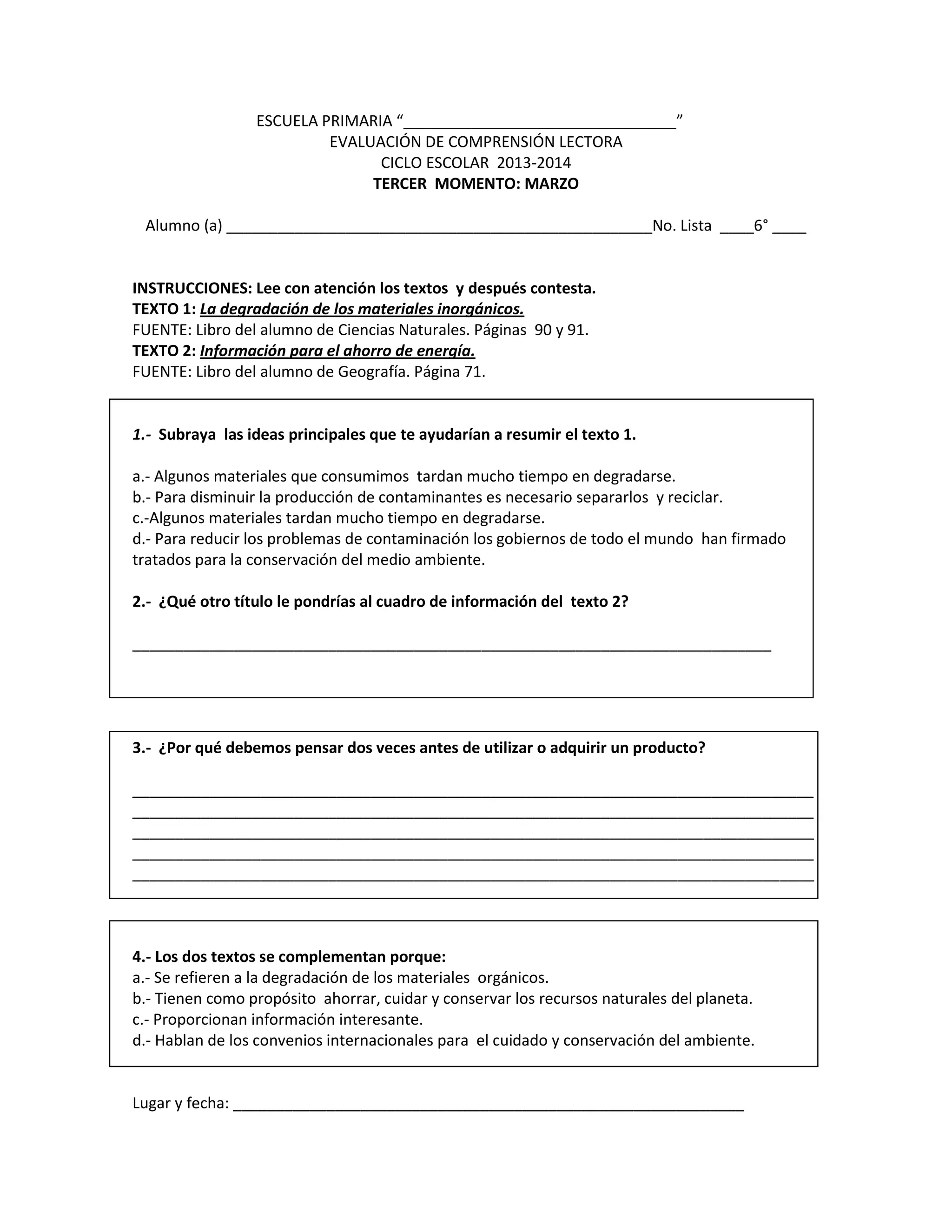 6deg ejercicios de_comprension_lectora | DOCX