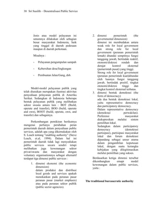 Desentralisasi Public Service dalam Era Otonomi Daerah | PDF