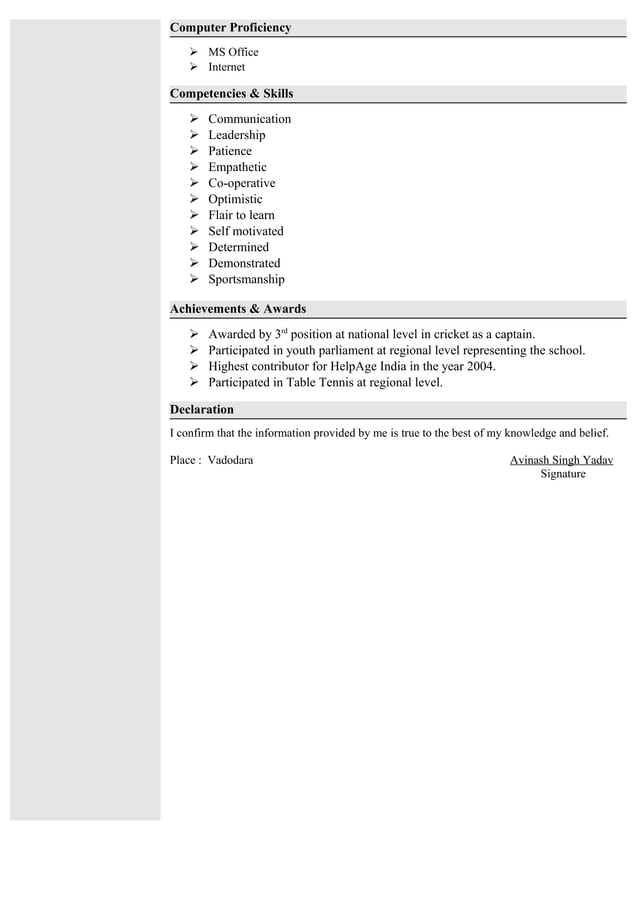 FINAL RESUME (AVINASH) | DOC | Business | Business and Finance