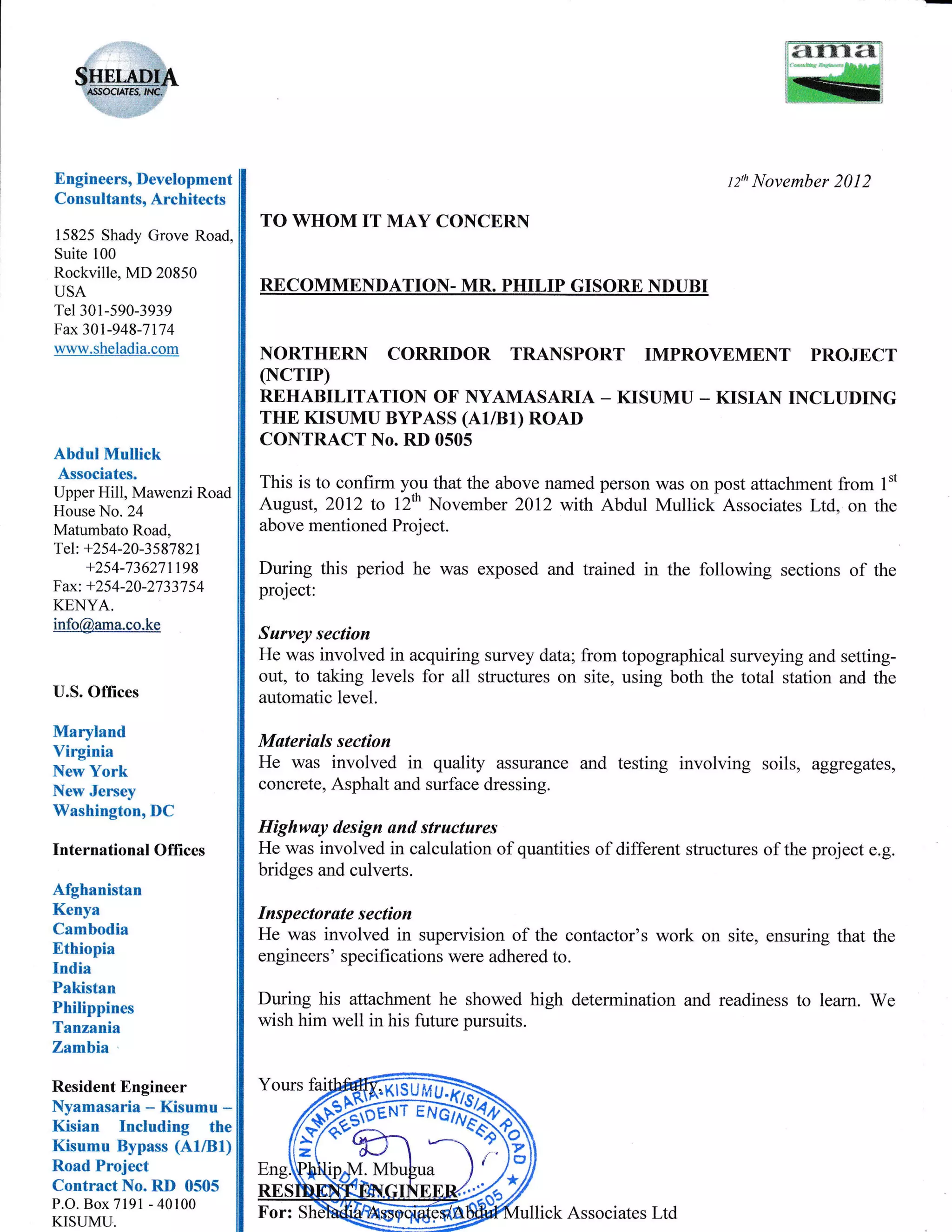Abdul Mullick Associates Recommendation | PDF