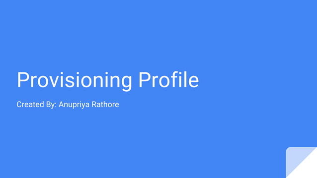 Provisioning Profile | PPT
