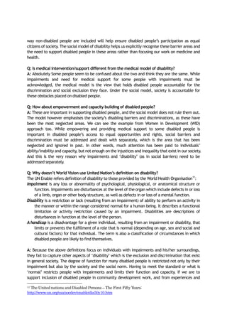 Disability Definitions and Models - WVI DWG Position Paper | PDF | Eye ...