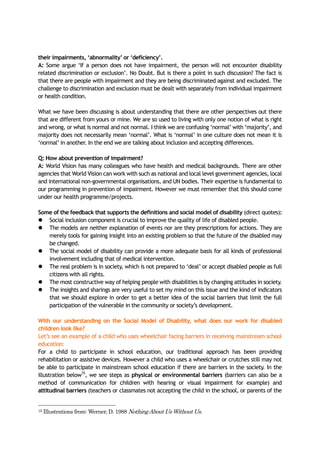 Disability Definitions and Models - WVI DWG Position Paper | PDF | Eye ...