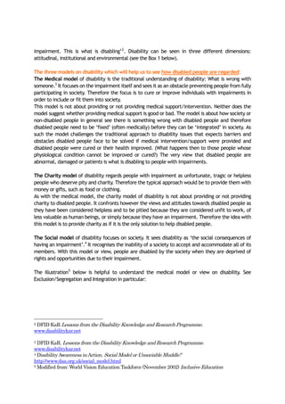 Disability Definitions and Models - WVI DWG Position Paper | PDF | Eye ...