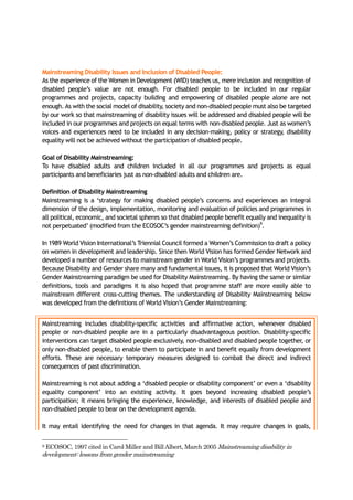 Disability Definitions and Models - WVI DWG Position Paper | PDF | Eye ...