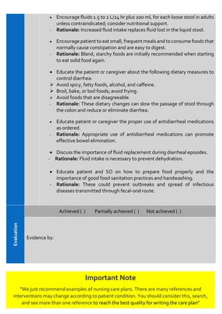 Diarrhea Nursing Care Plan | PDF