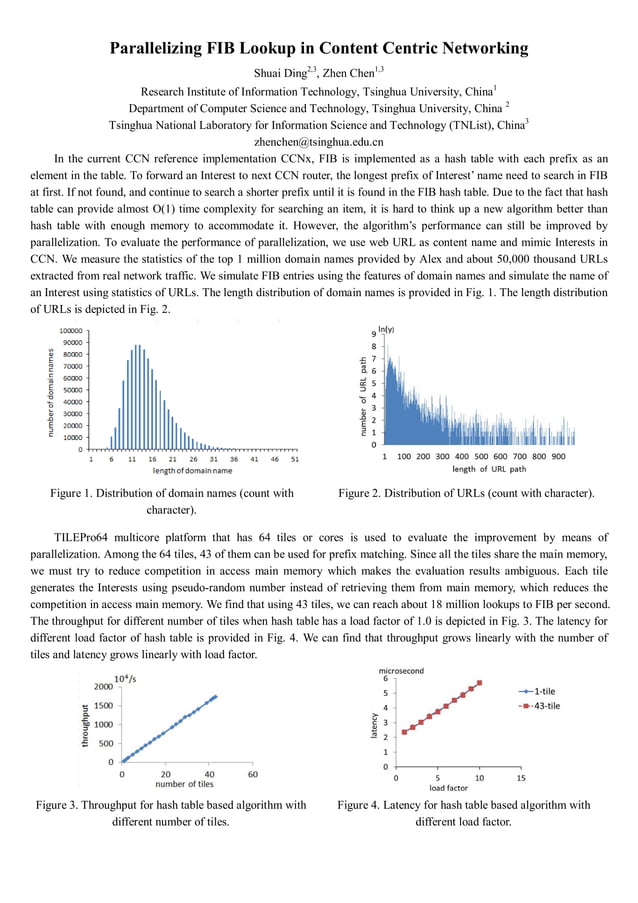 CCNxCon2012: Poster Session: Parallelizing FIB Lookup in Content-Centric Networking | PDF